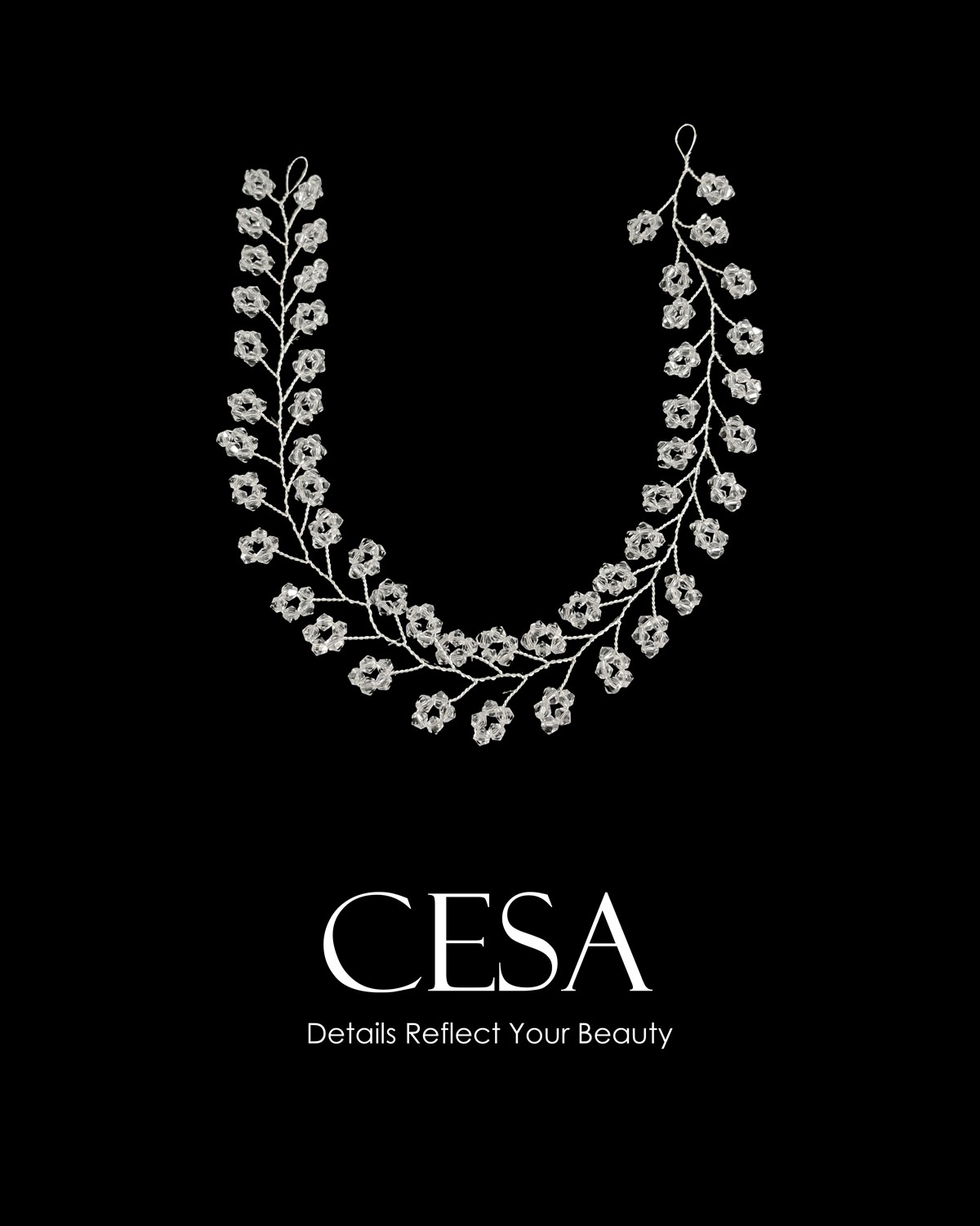 Cesa Crystal Beaded Hair Accessories Buy Now.