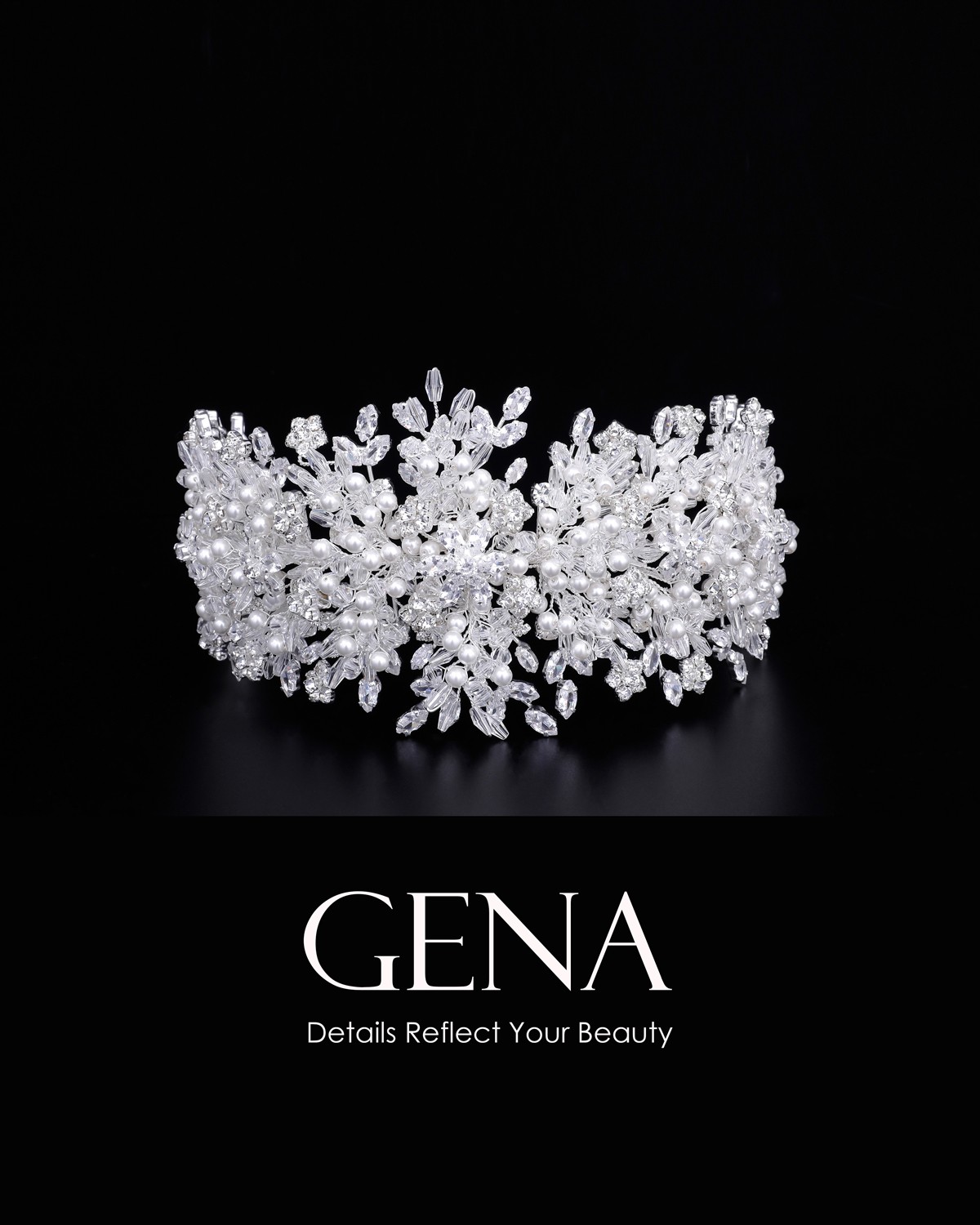 Gena Zircon Stone And Crystal Bead Pearl Detailed Hair Accessories Buy Now.
