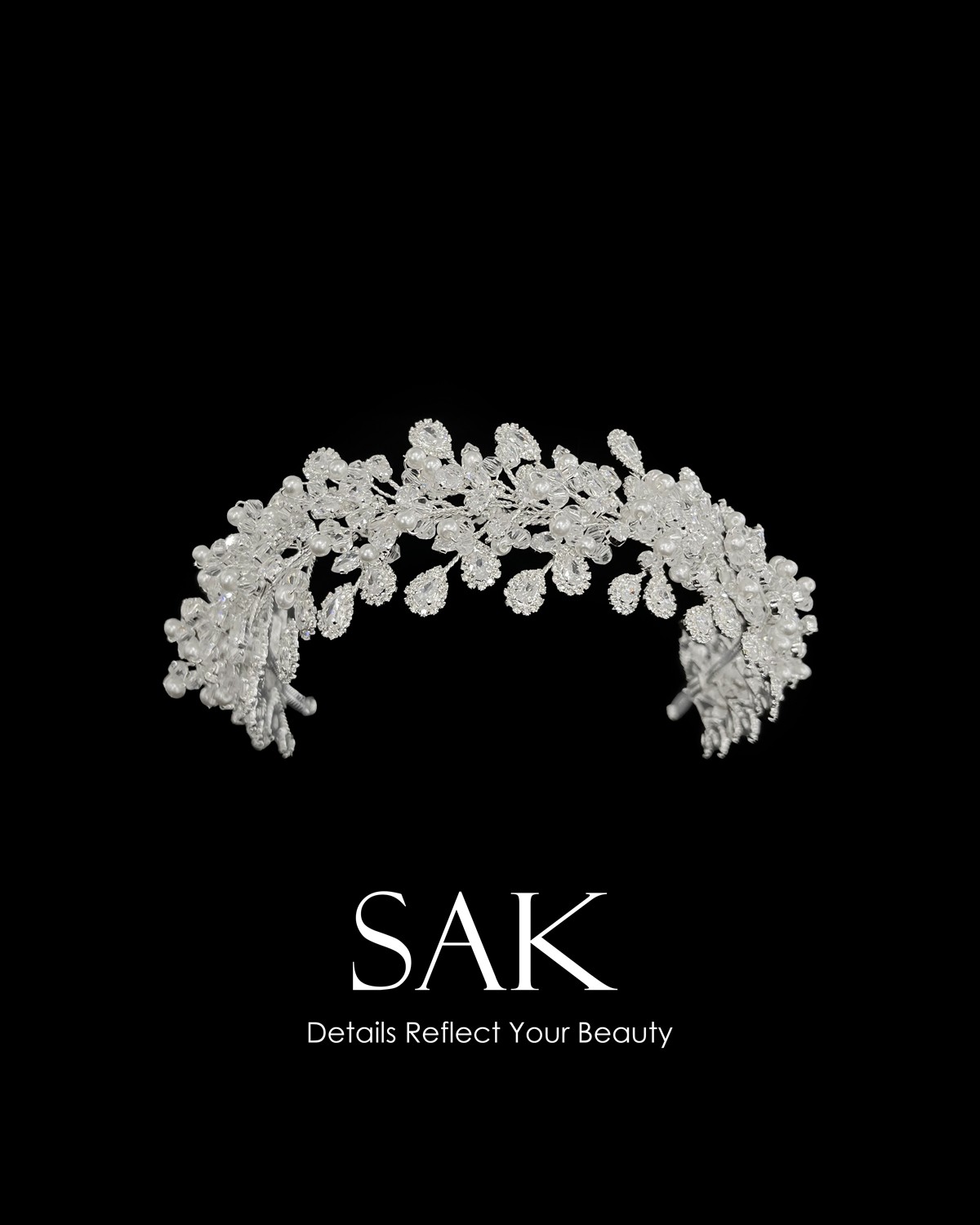 Sak Zircon Stone and Crystal Bead Pearl Hair Accessories Buy Now.